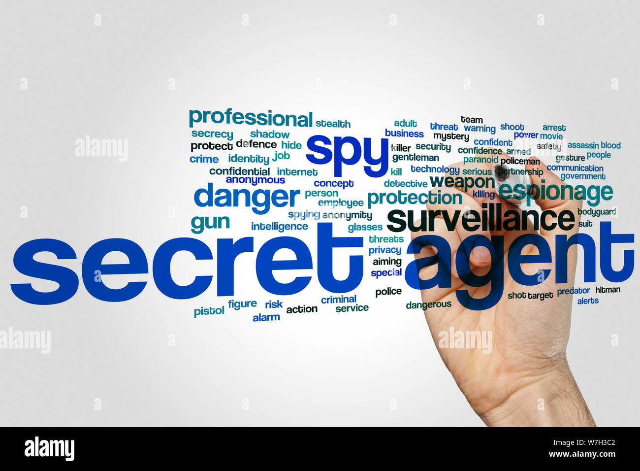 Secret agent concept word cloud background Stock Photo - Alamy