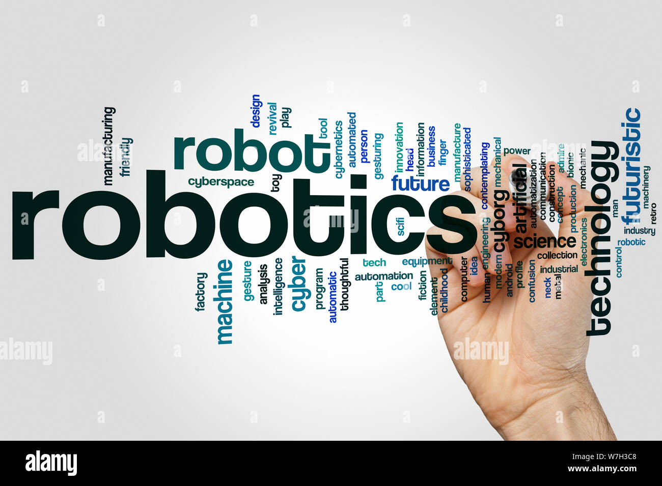Robotics word cloud concept Stock Photo - Alamy