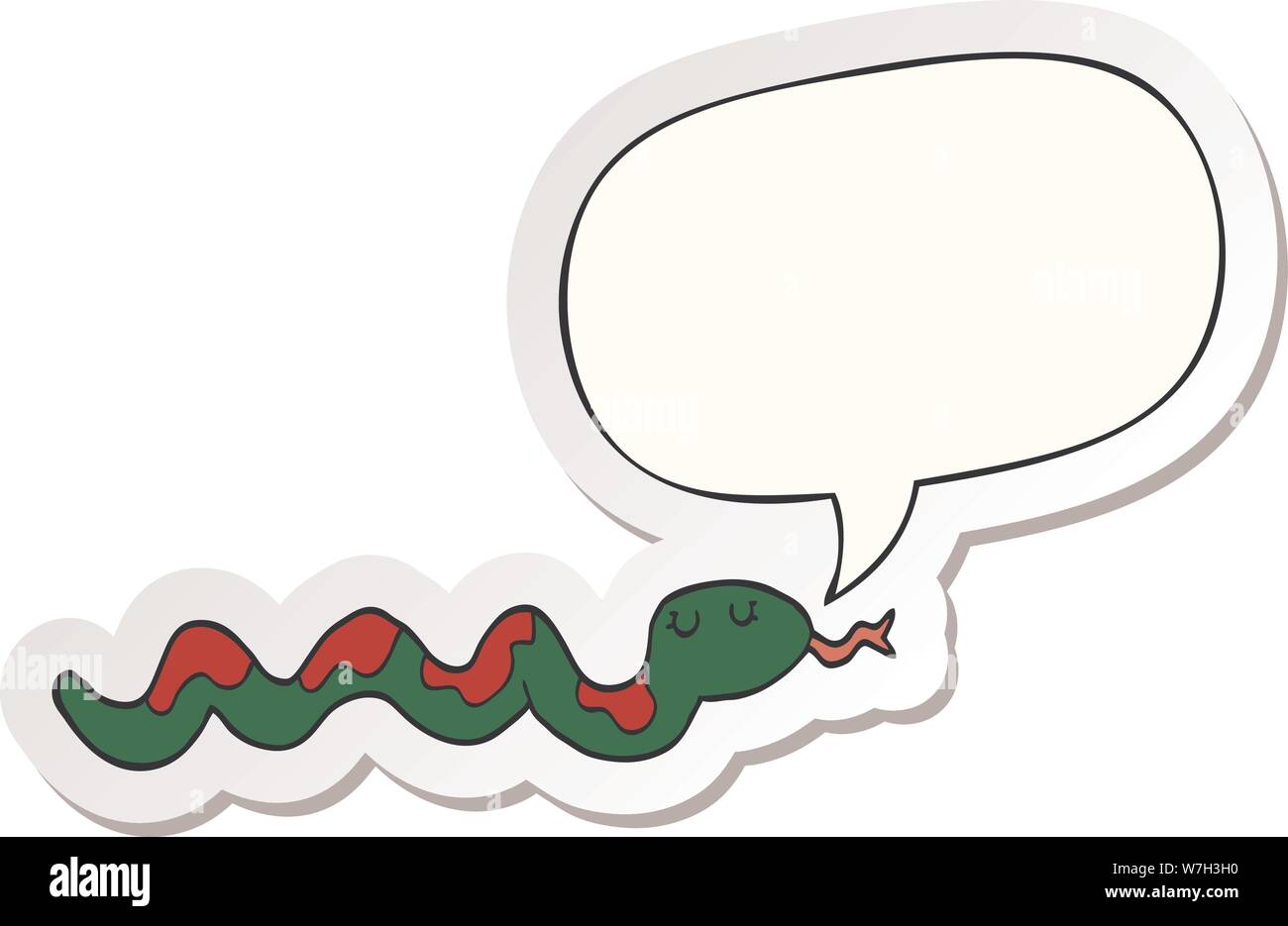 cartoon snake with speech bubble sticker Stock Vector Image & Art - Alamy