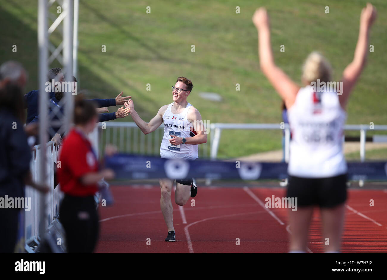 Great Britain's Myles Pillage (left) and Kerenza Bryson celebrate ...