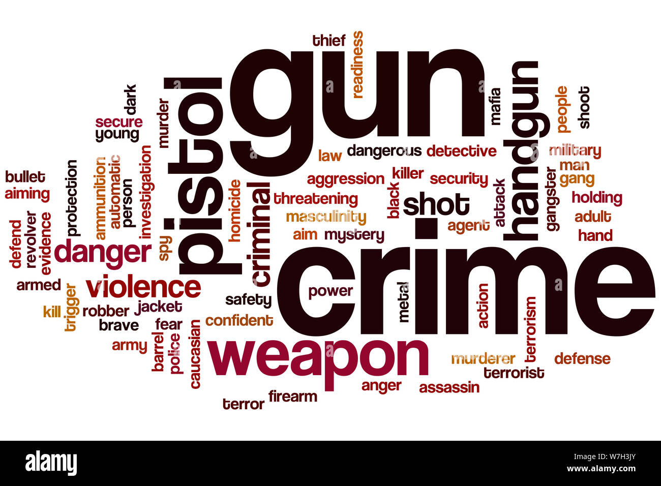 Gun crime word cloud Stock Photo - Alamy