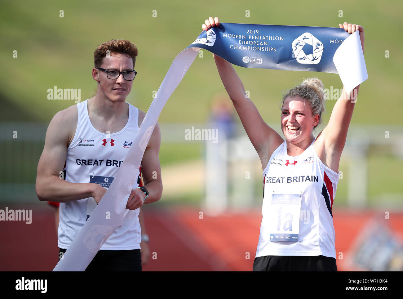 Great Britain's Myles Pillage (left) and Kerenza Bryson celebrate ...
