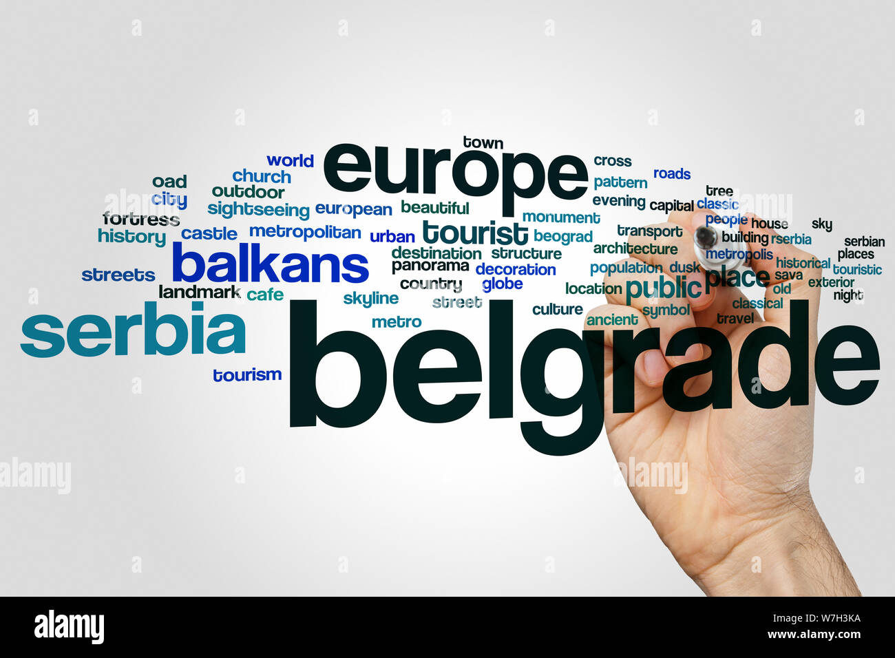 Belgrade word cloud concept Stock Photo - Alamy