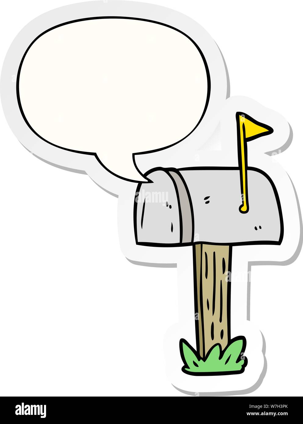 cartoon mailbox with speech bubble sticker Stock Vector Image & Art - Alamy