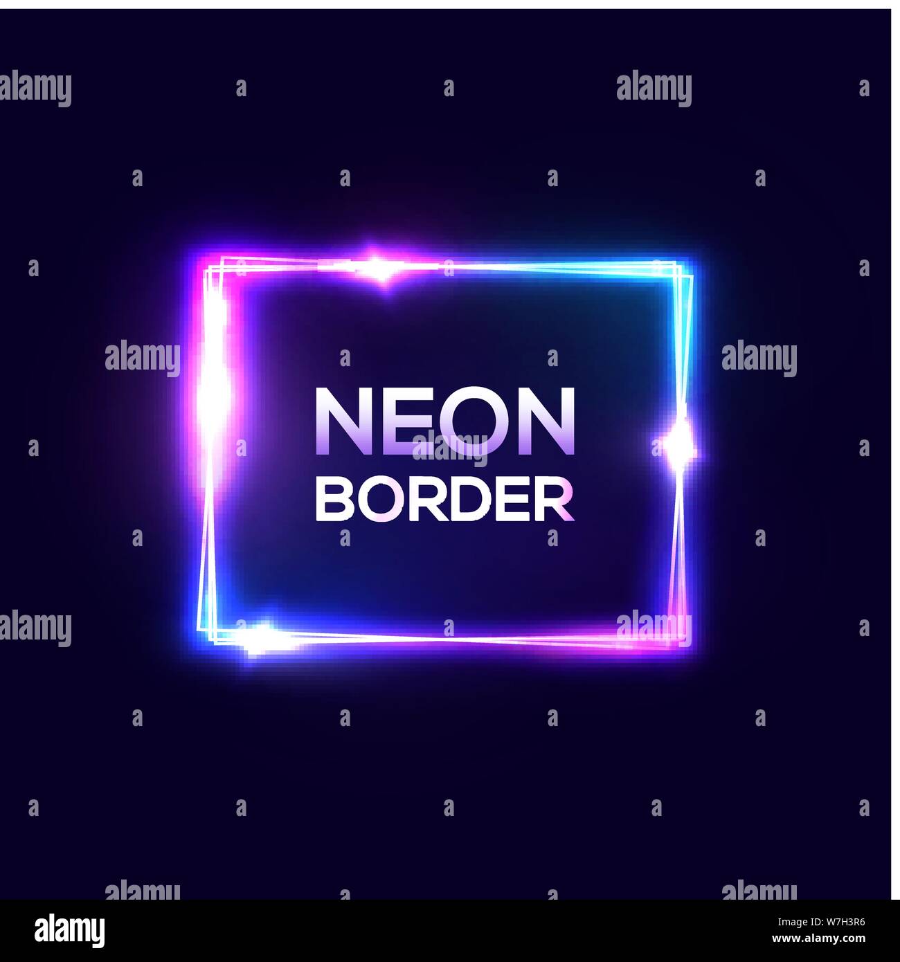 Neon light rectangle frame. Electricity background Stock Vector Image ...
