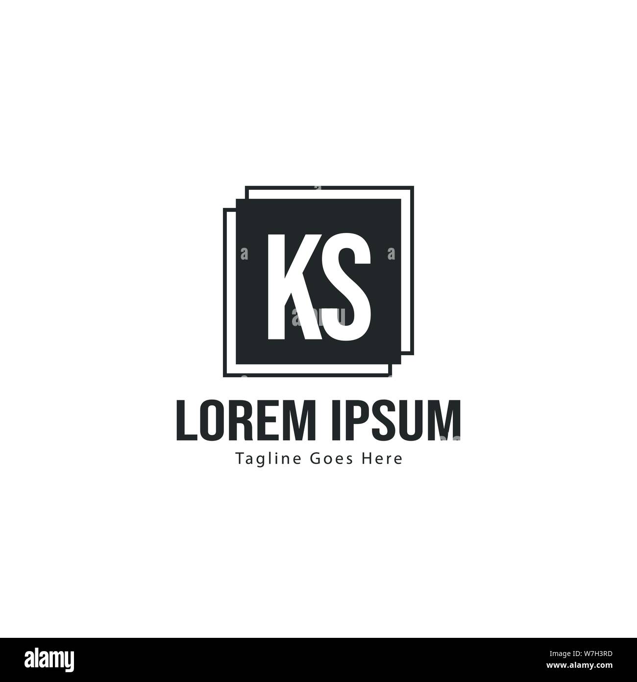 Initial KS logo template with modern frame. Minimalist KS letter logo ...