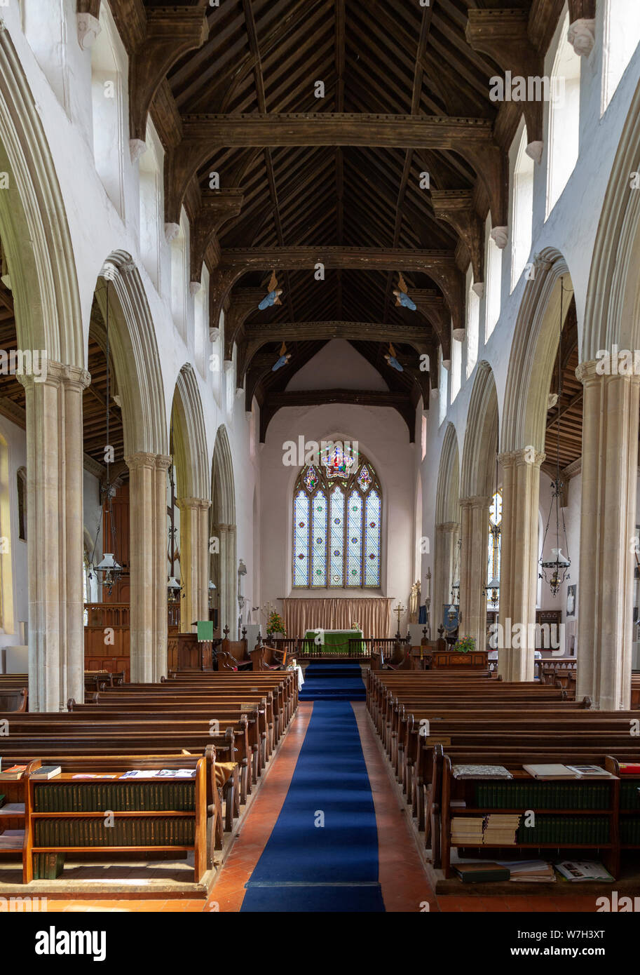 Interior village parish church of Saint Mary Magdelene, Bildeston ...