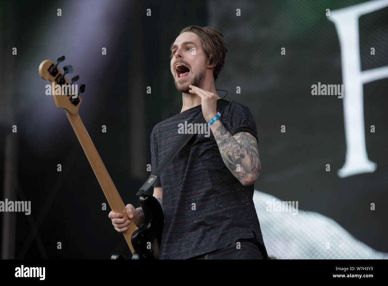 SIBIU, ROMANIA - JULY 26, 2019: German post-hardcore band Fjort ...