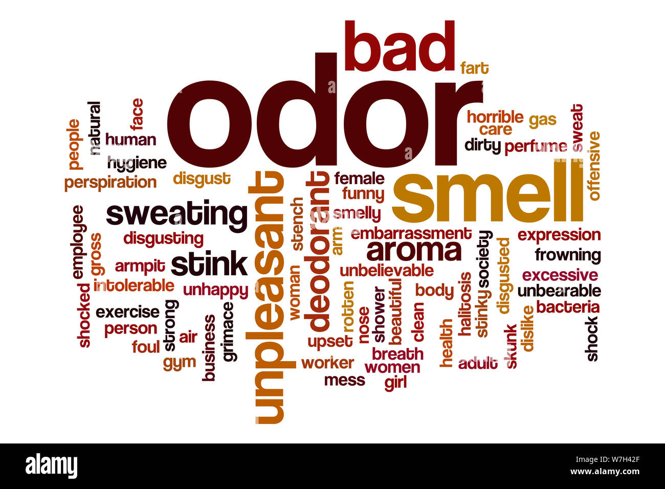 Odor word cloud Stock Photo - Alamy