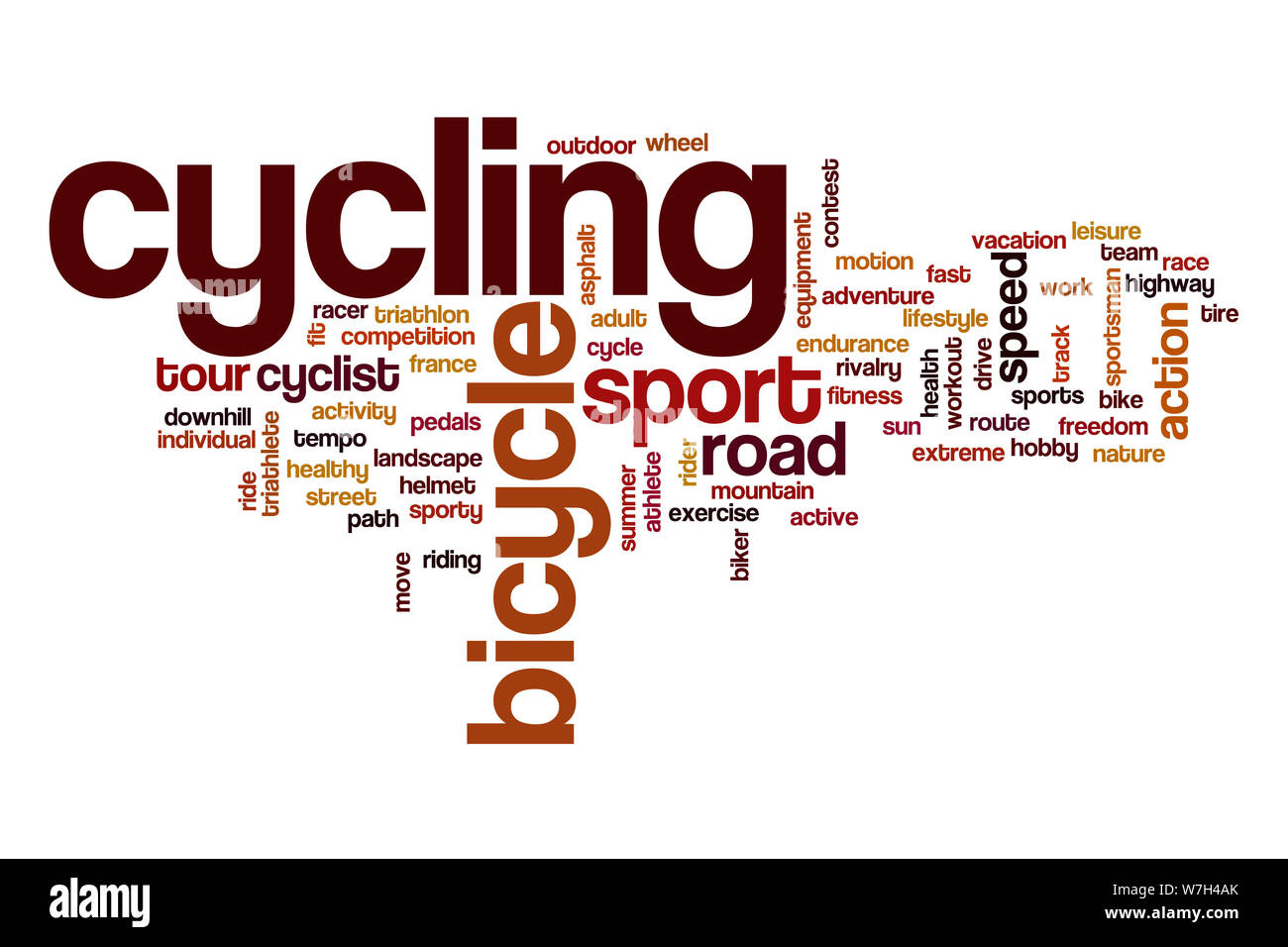 Cycling word cloud Stock Photo - Alamy