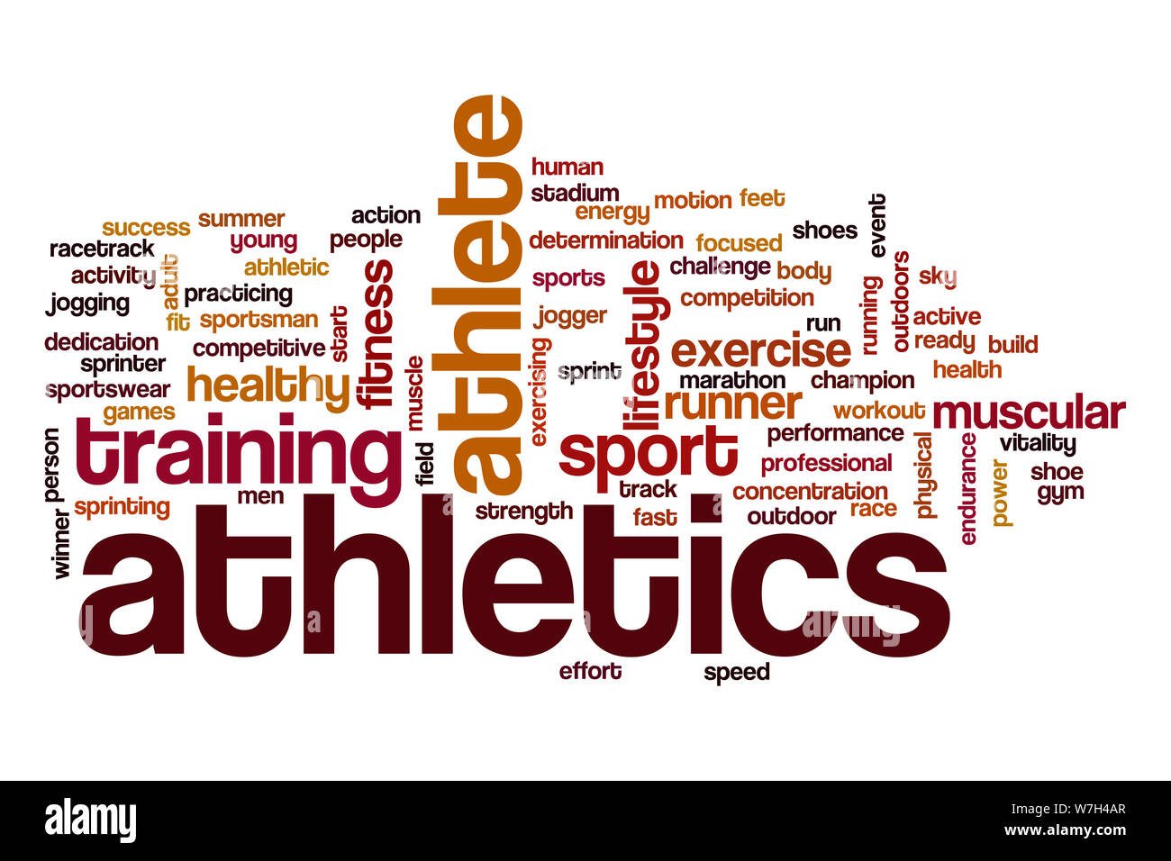 Athletics word cloud Stock Photo - Alamy
