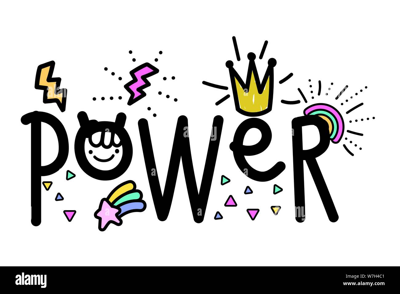 Power word design, Typography message note feeling think and ...