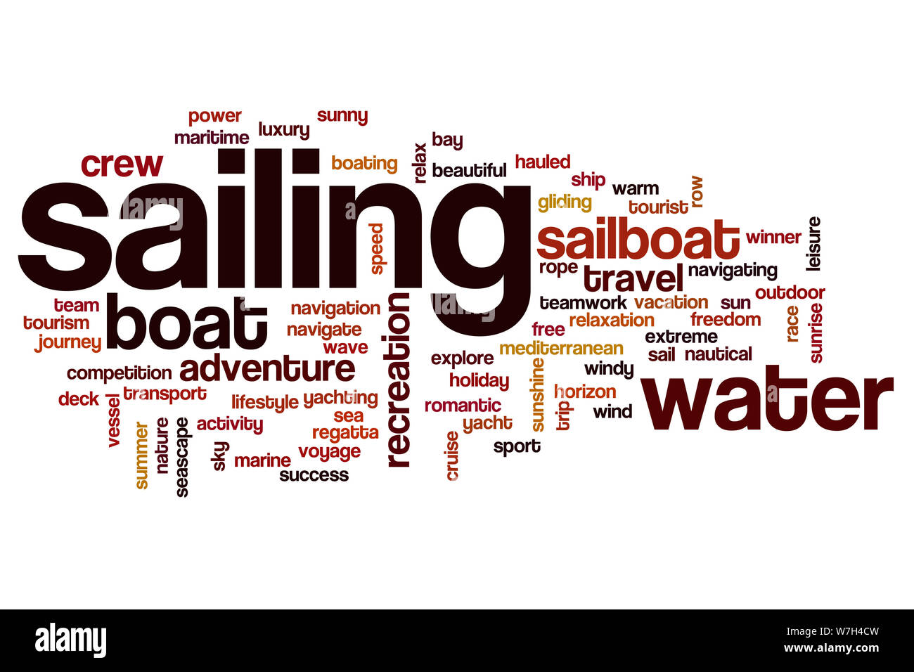 Sailing word cloud Stock Photo - Alamy
