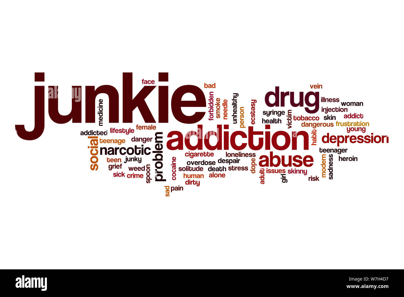 Junkie word cloud Stock Photo - Alamy