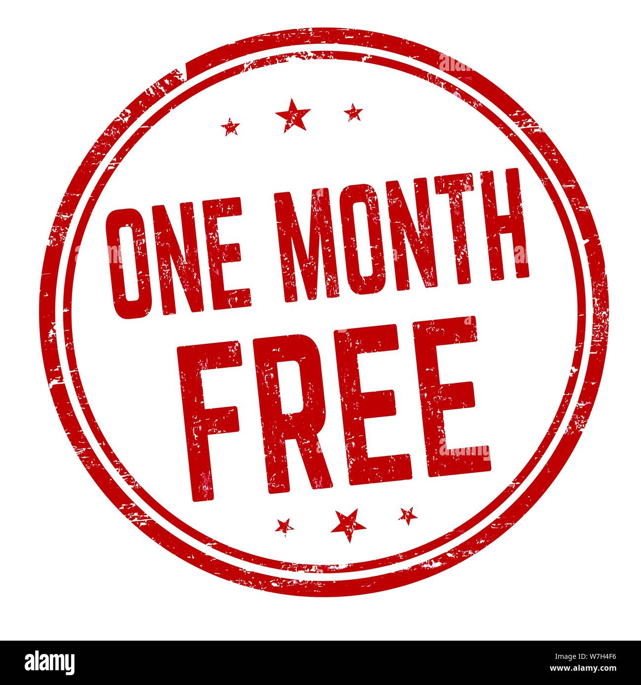 One month free sign or stamp on white background, vector illustration ...