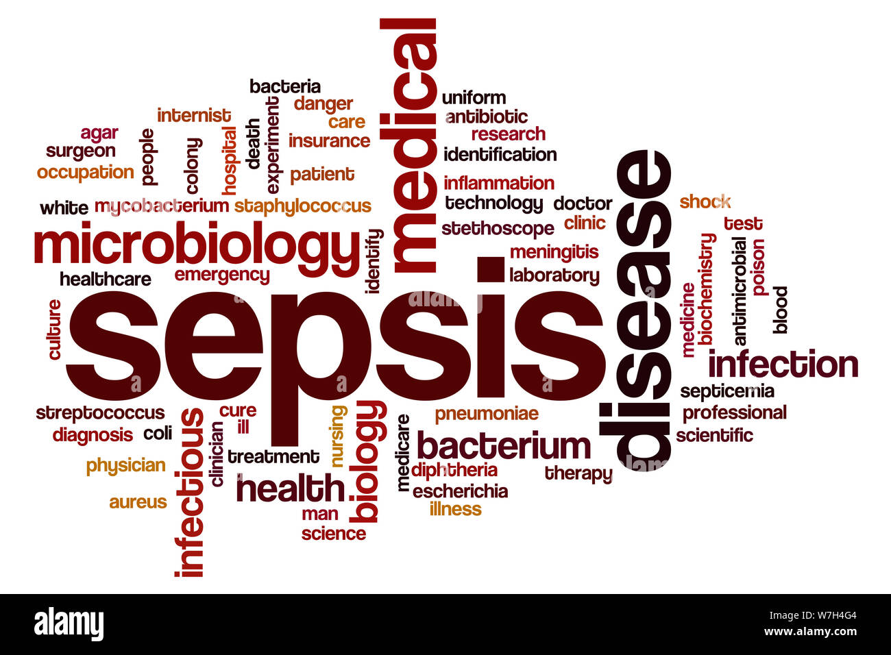 Sepsis word cloud Stock Photo - Alamy