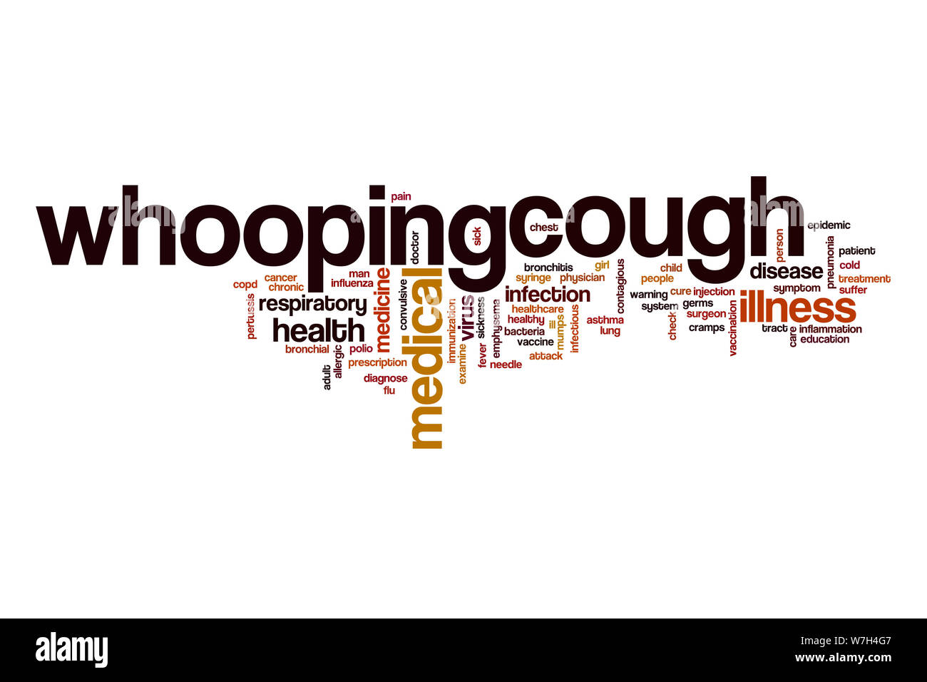 Whooping cough word cloud Stock Photo - Alamy