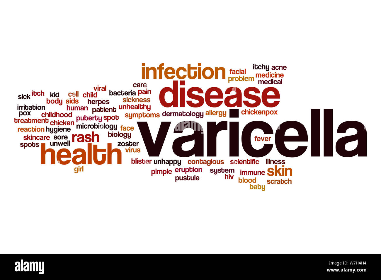 Varicella word cloud Stock Photo - Alamy