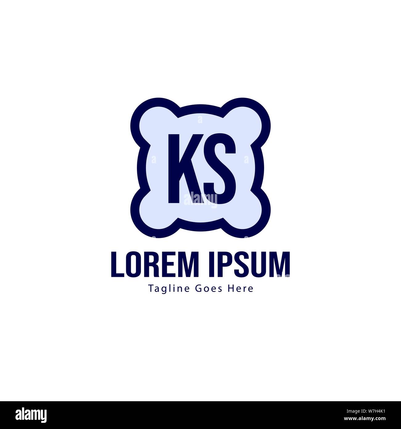 Initial KS logo template with modern frame. Minimalist KS letter logo ...