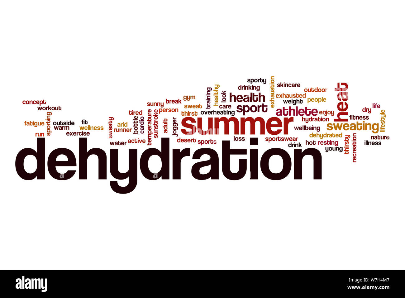 Dehydration word cloud Stock Photo - Alamy