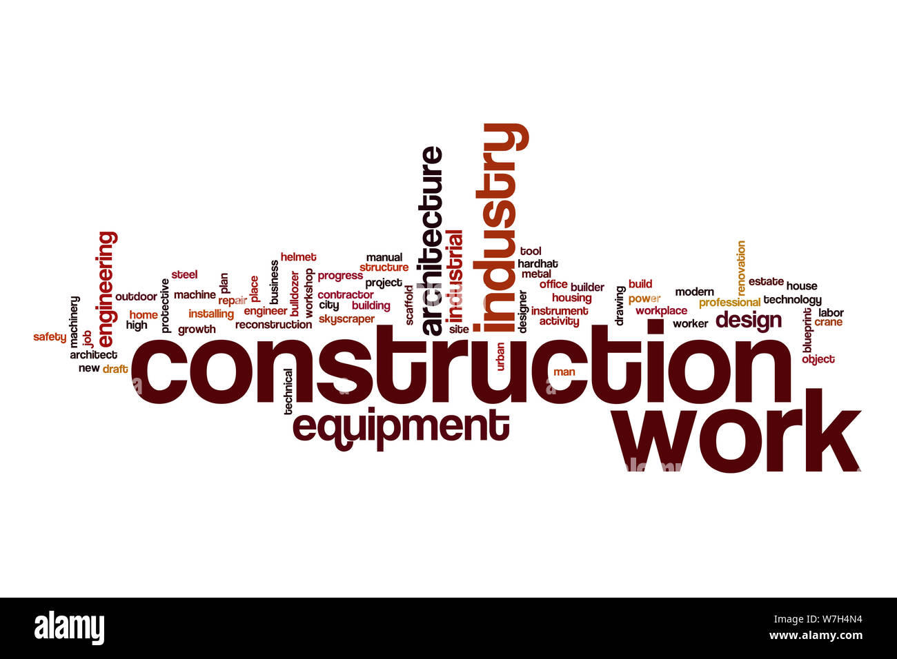 Construction work word cloud Stock Photo - Alamy