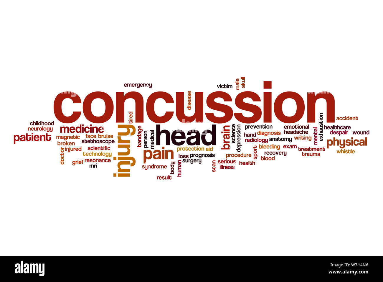 Concussion word cloud Stock Photo - Alamy