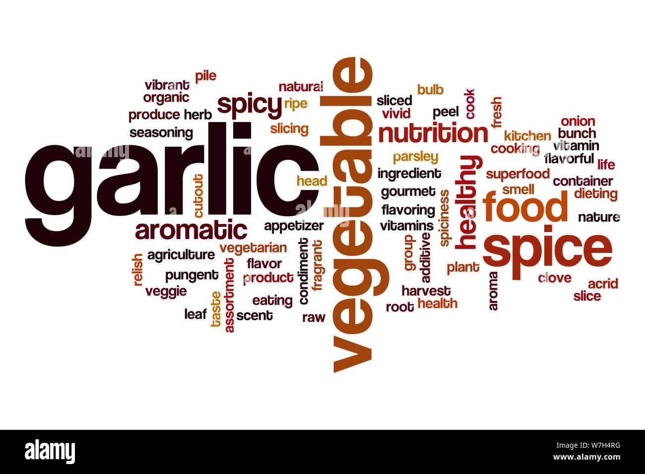 Garlic word cloud Stock Photo - Alamy