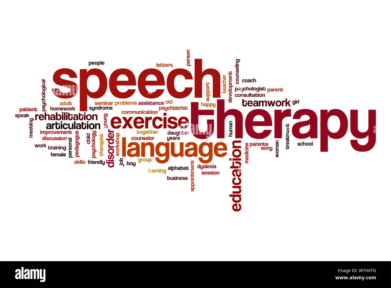 Speech therapy word cloud Stock Photo - Alamy