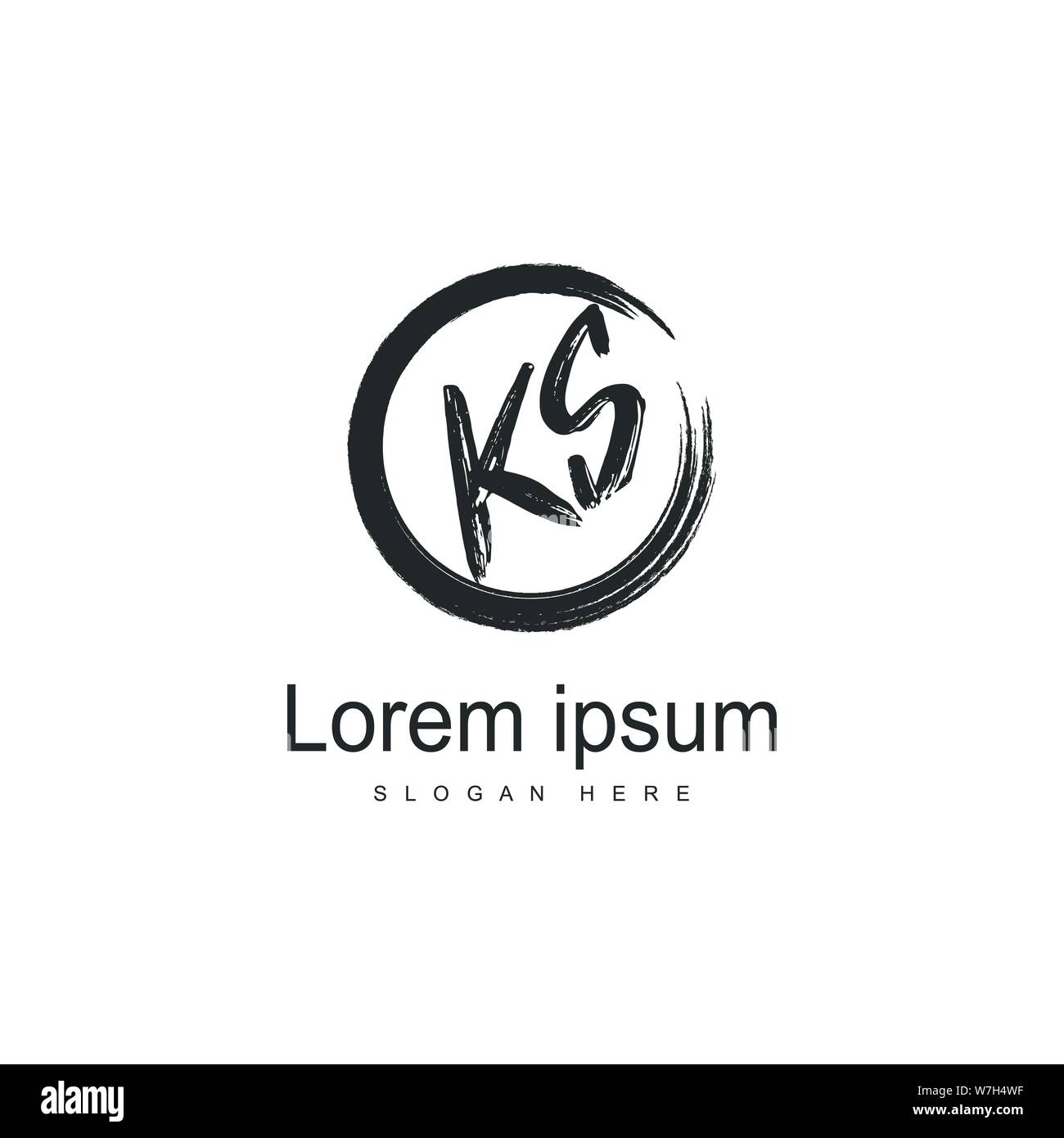 Initial KS logo template with modern frame. Minimalist KS letter logo vector illustration design ...