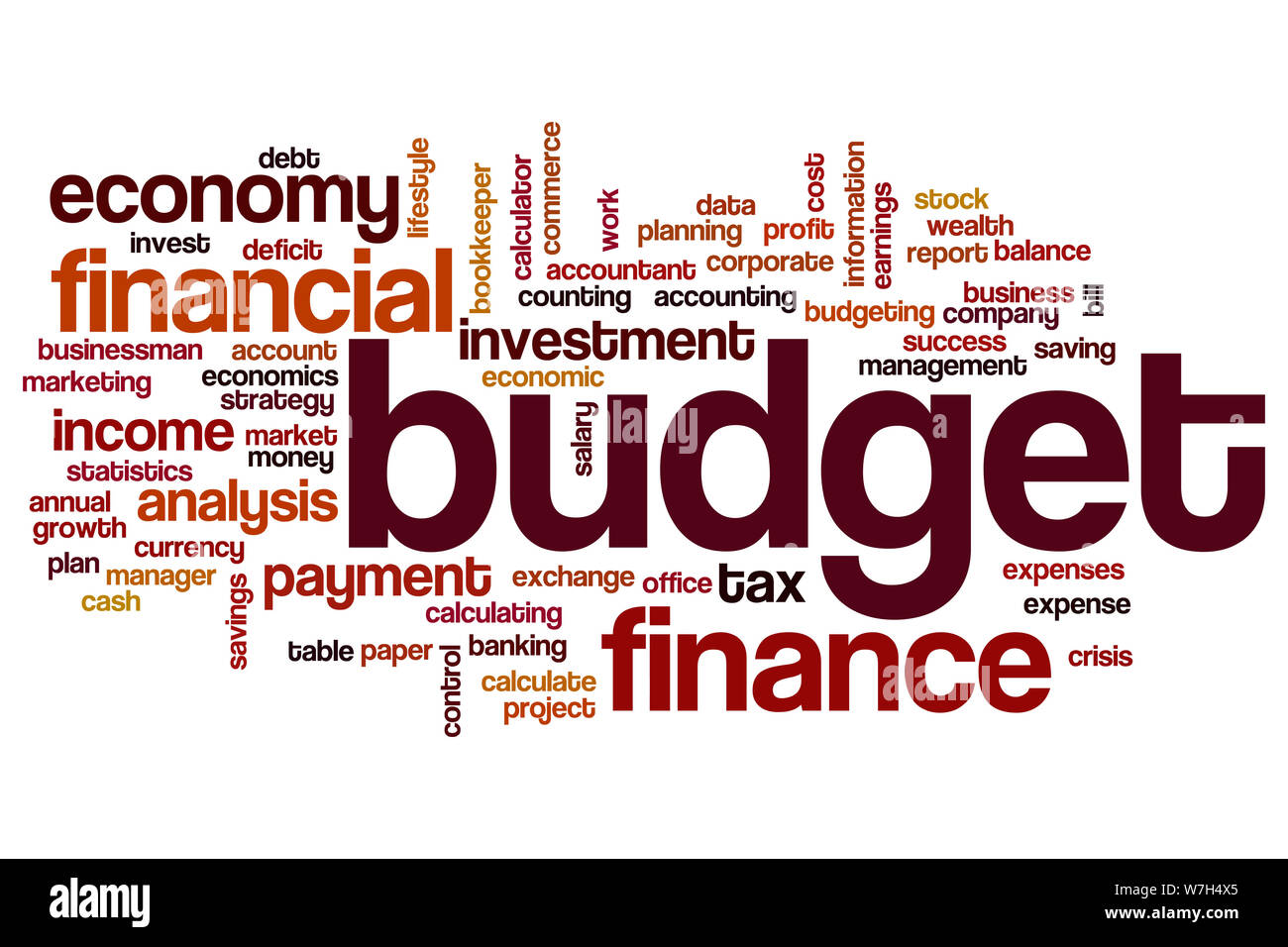 Budget word cloud Stock Photo - Alamy