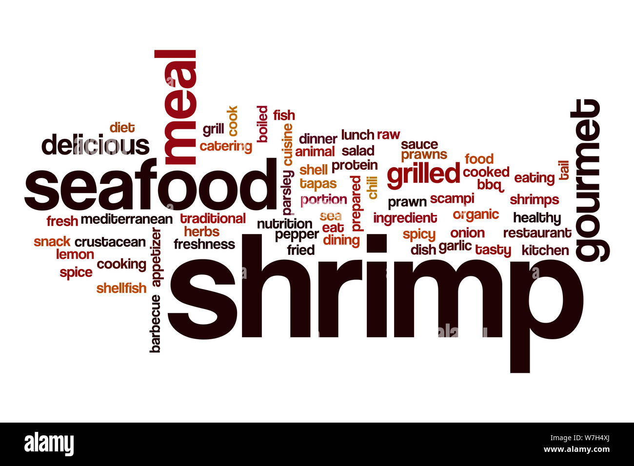 Shrimp word cloud Stock Photo - Alamy
