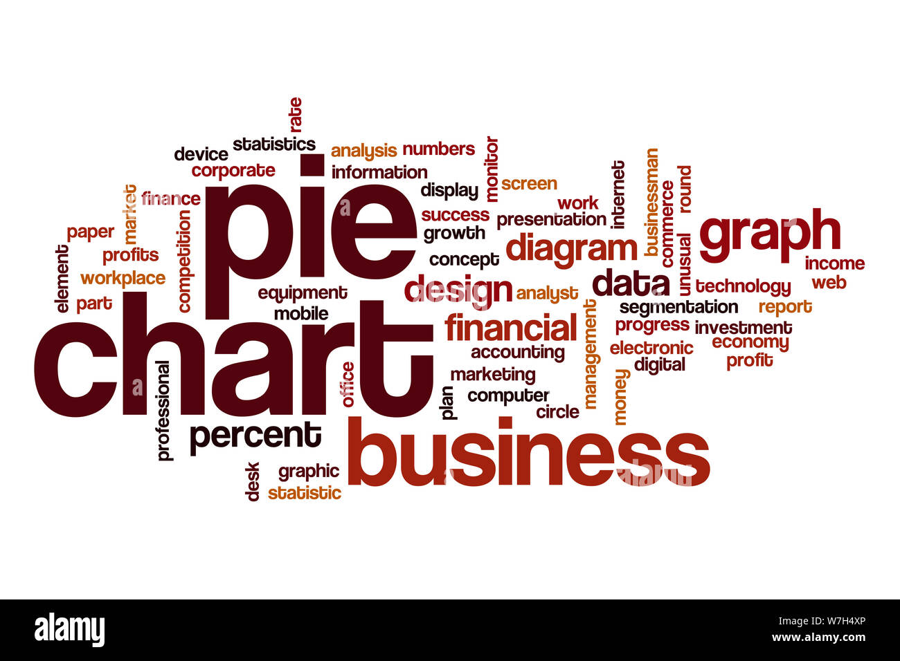 Pie chart word cloud Stock Photo - Alamy