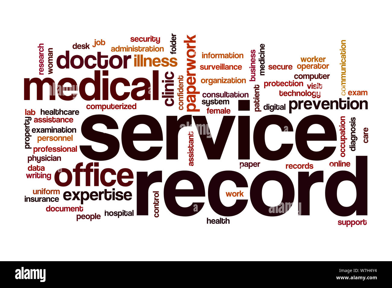 Service record word cloud Stock Photo - Alamy