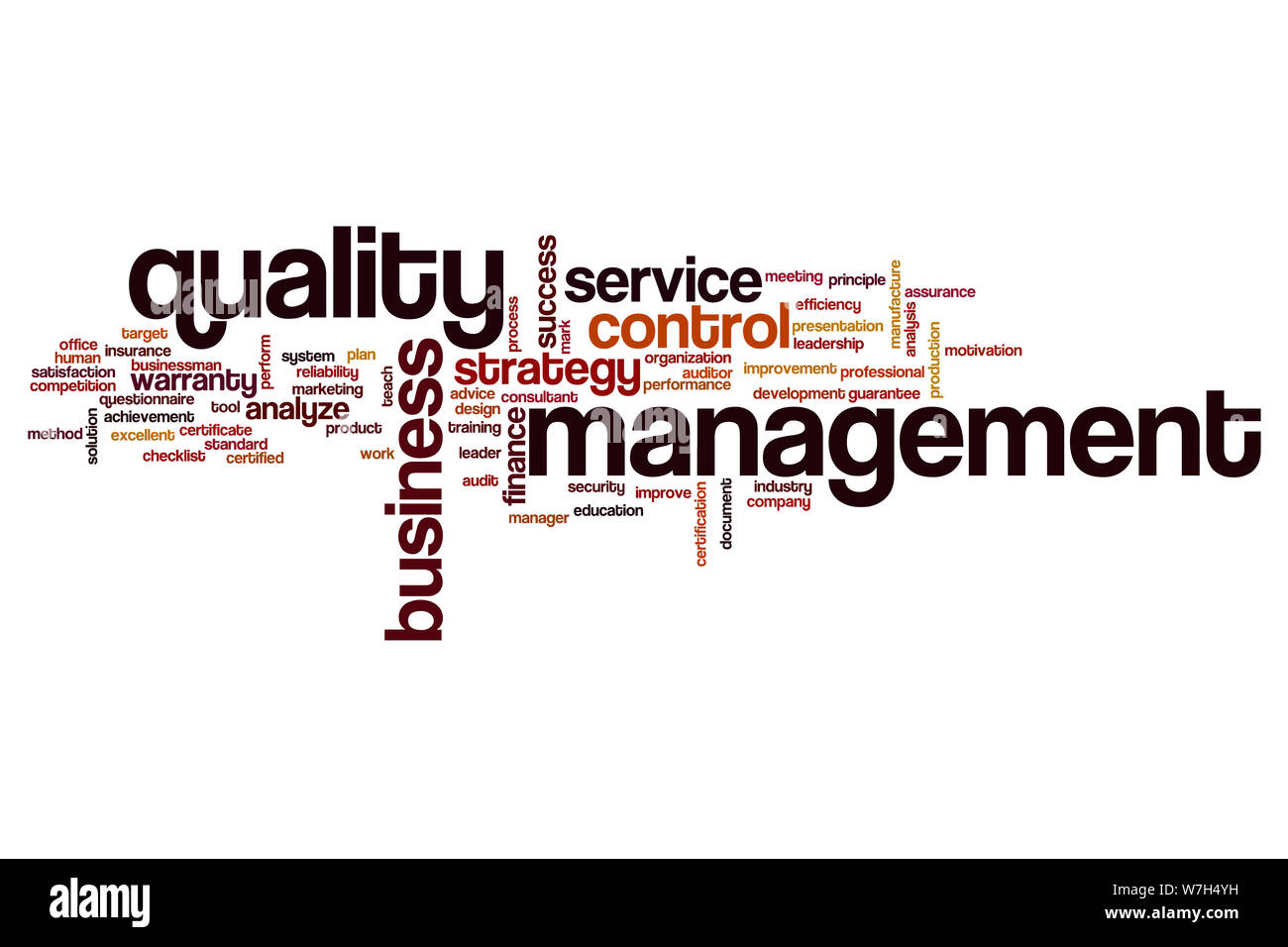 Quality management word cloud Stock Photo - Alamy