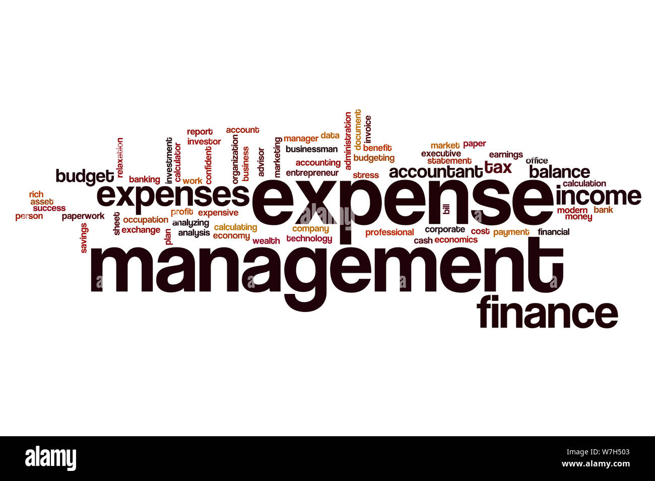Expense management word cloud Stock Photo - Alamy