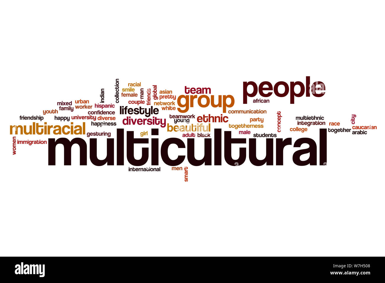 Multicultural word cloud Stock Photo - Alamy