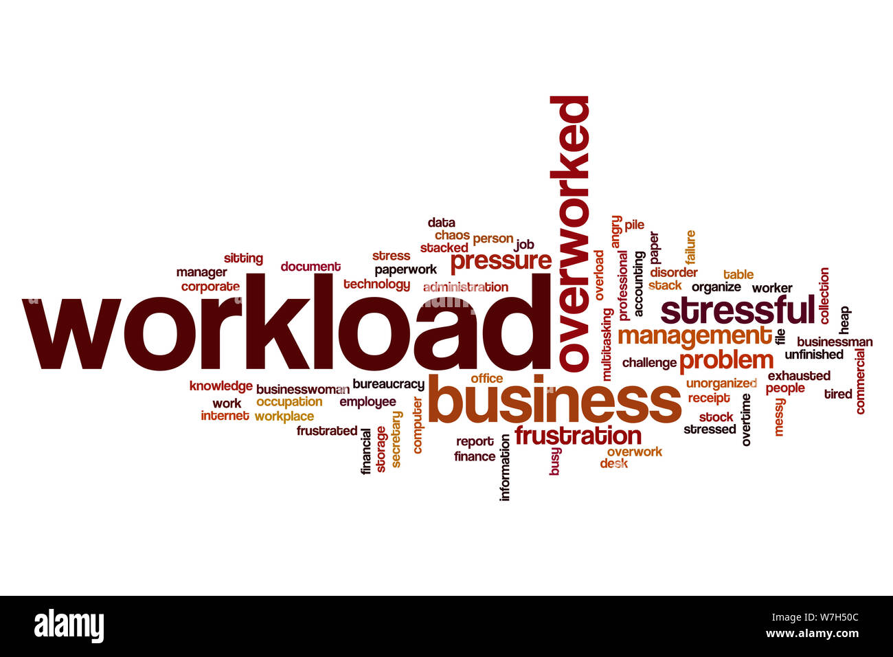 Workload word cloud Stock Photo - Alamy