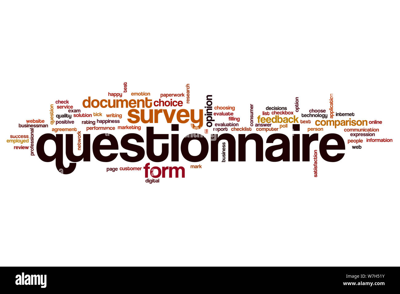 Questionnaire word cloud Stock Photo - Alamy