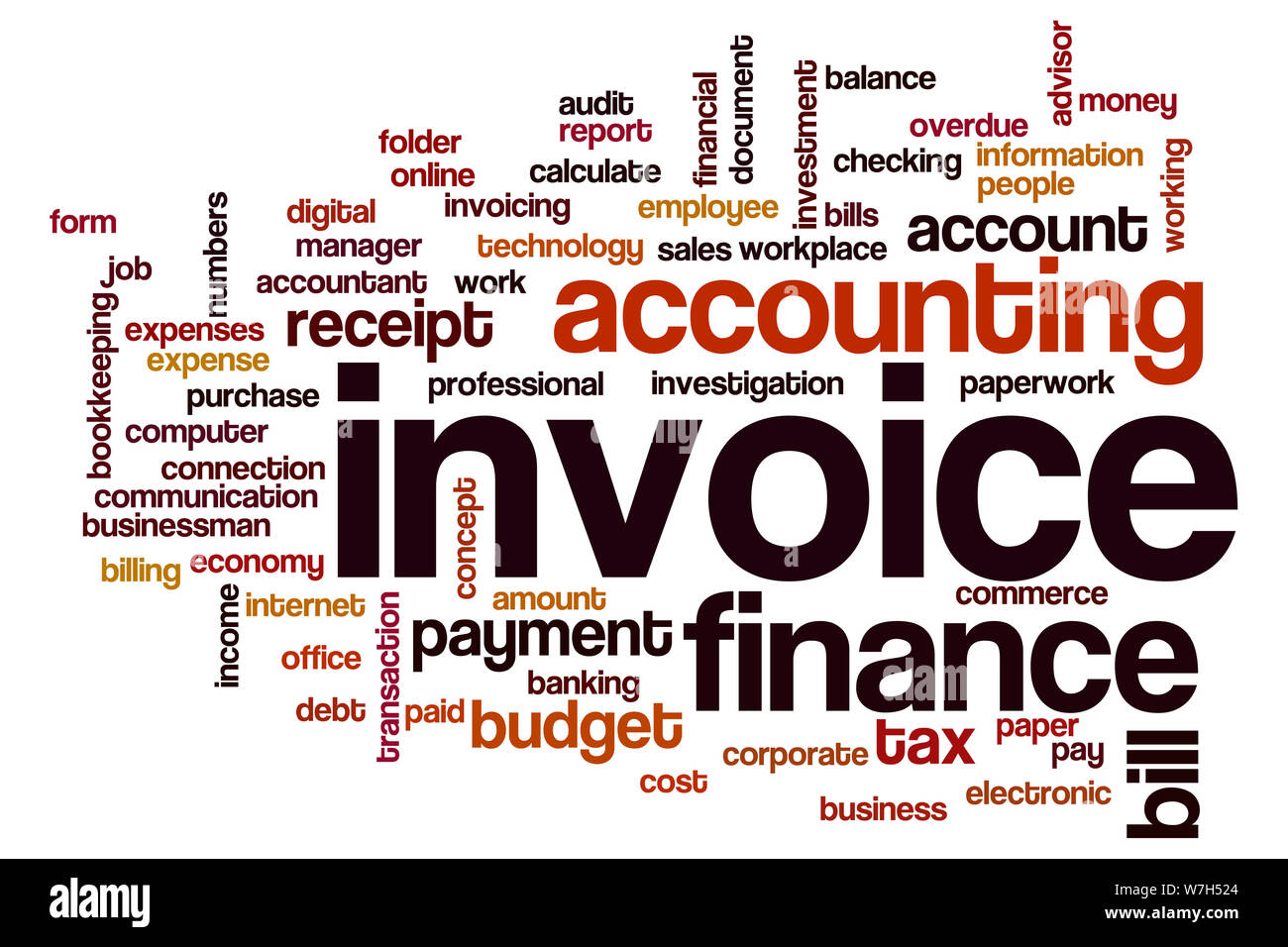 Invoice word cloud Stock Photo - Alamy