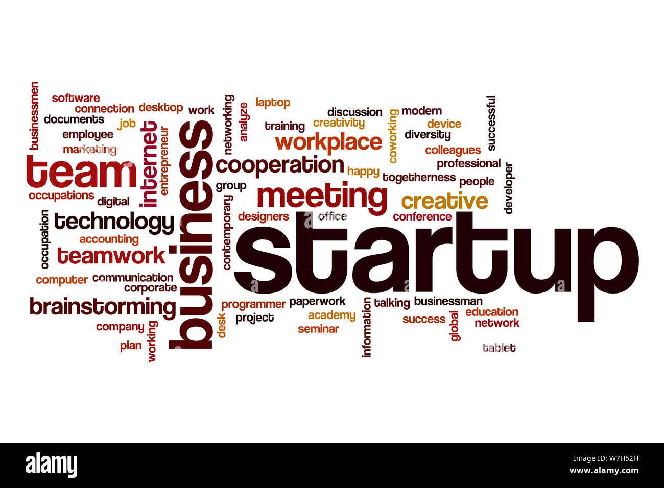 Startup word cloud Stock Photo - Alamy