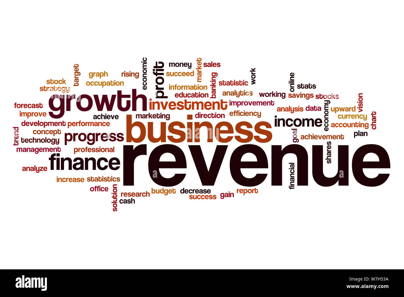 Revenue word cloud Stock Photo - Alamy