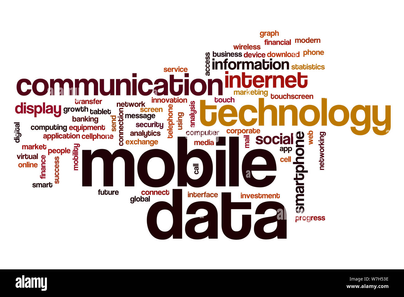 Mobile data word cloud Stock Photo - Alamy