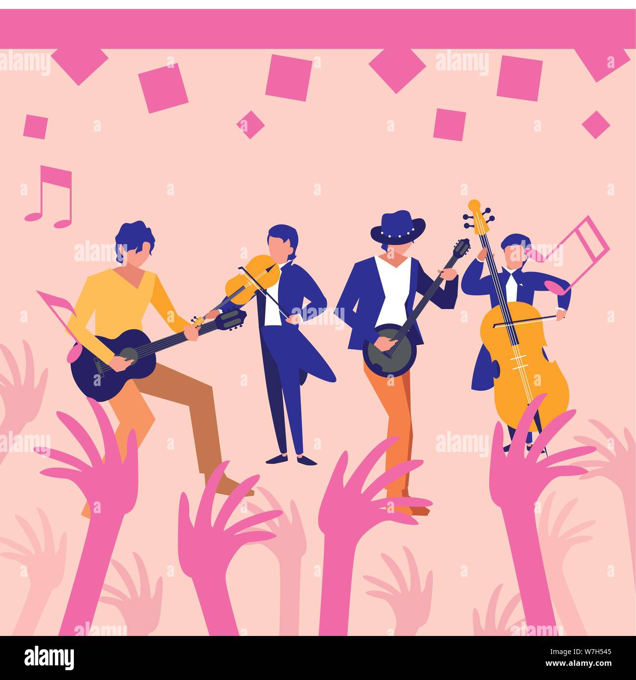 band people musicians concert event design vector illustration Stock ...