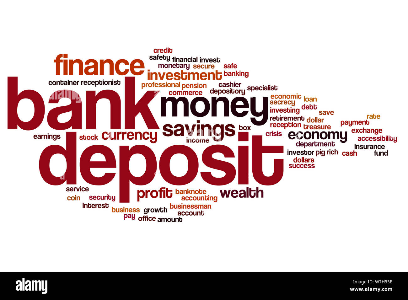 Cash deposit bank word Cut Out Stock Images & Pictures - Alamy