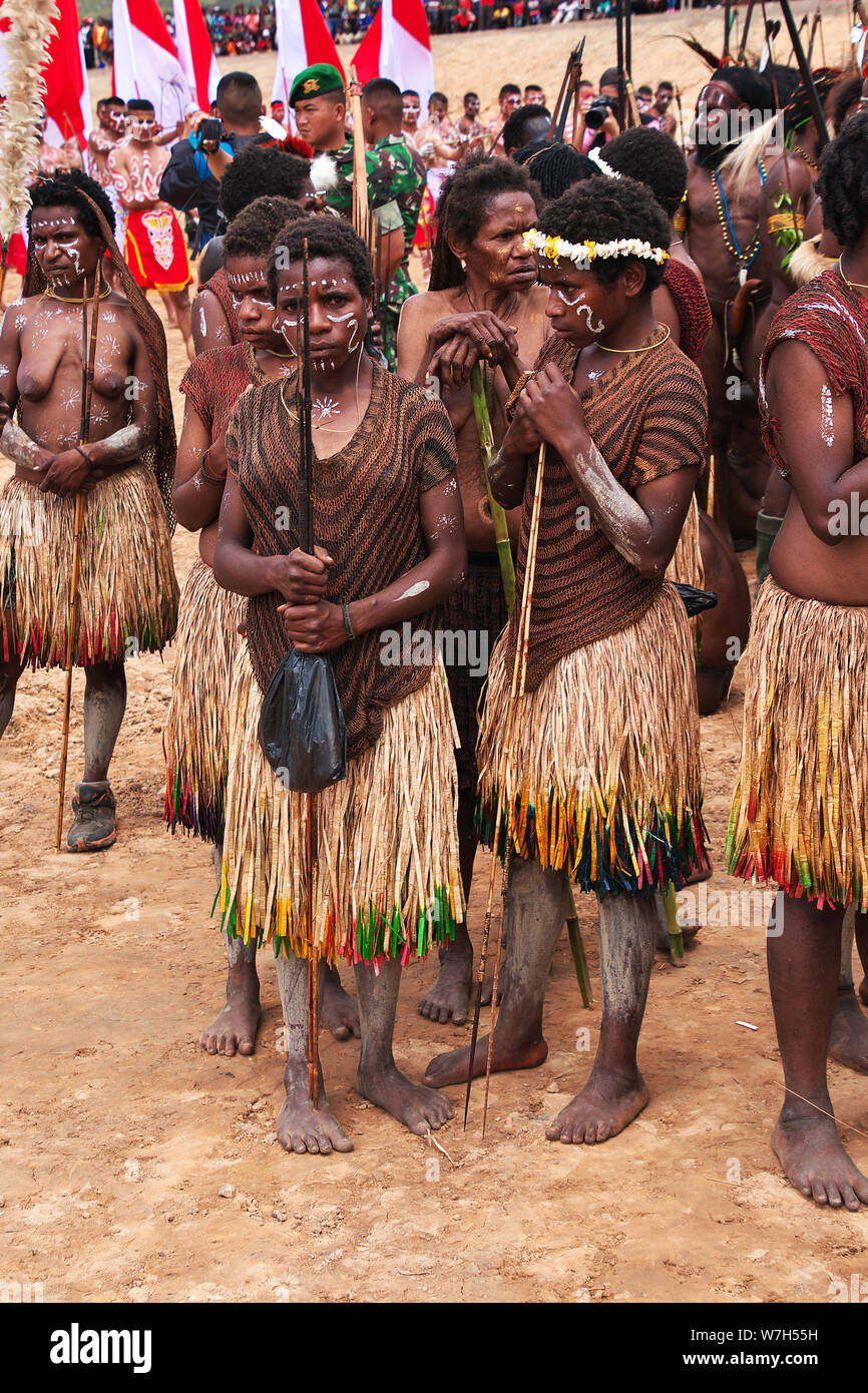 Wamena/Papua, Indonesia - 08 Aug 2016. National festival of local ...