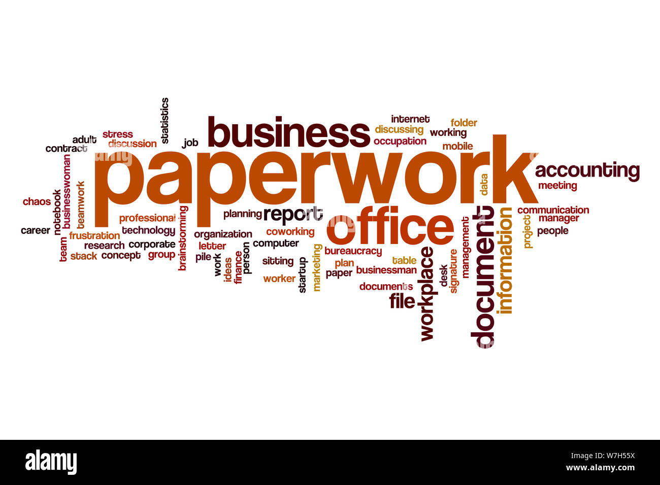 Paperwork word cloud concept Stock Photo - Alamy
