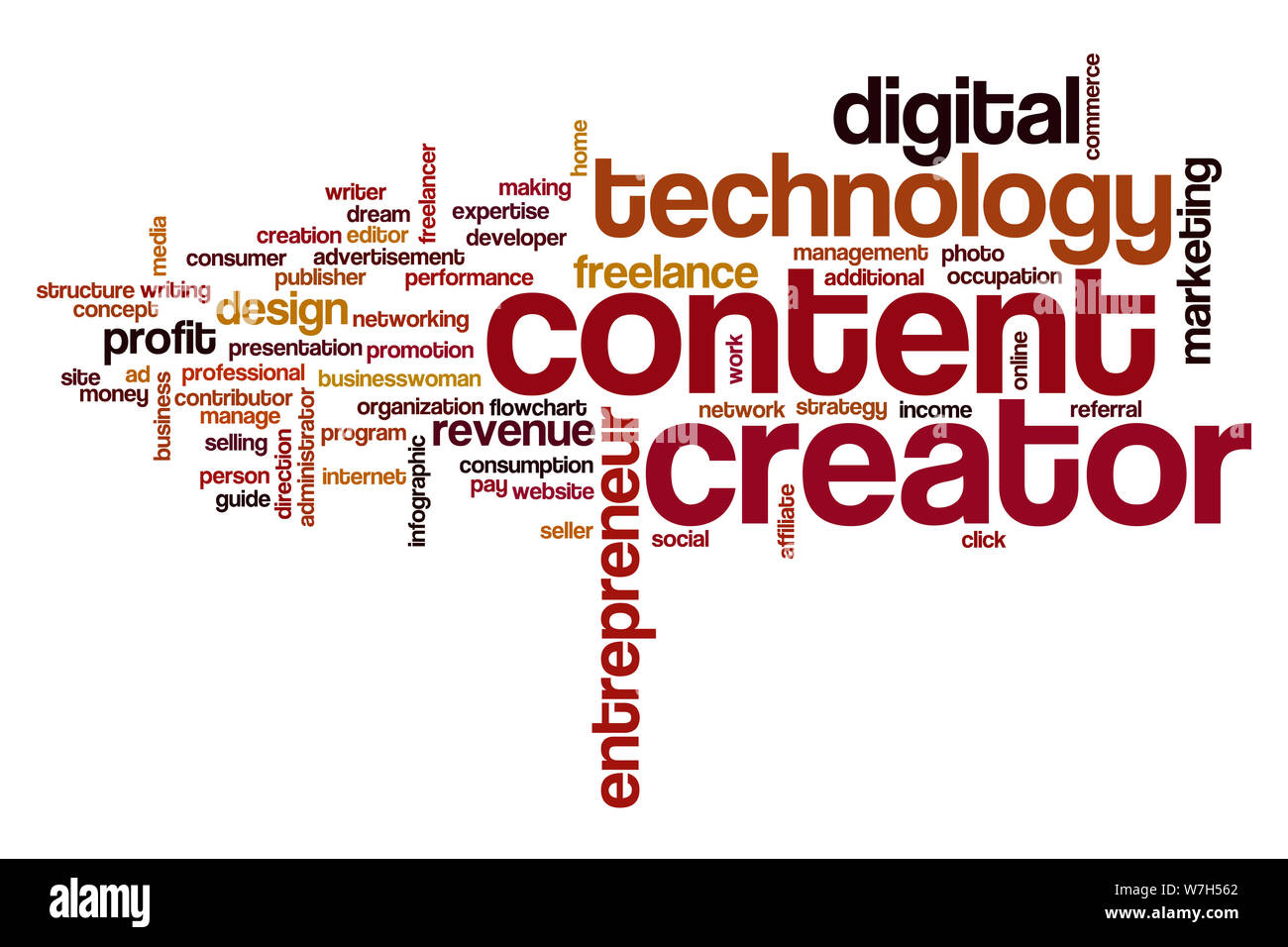 Content creator word cloud Stock Photo - Alamy
