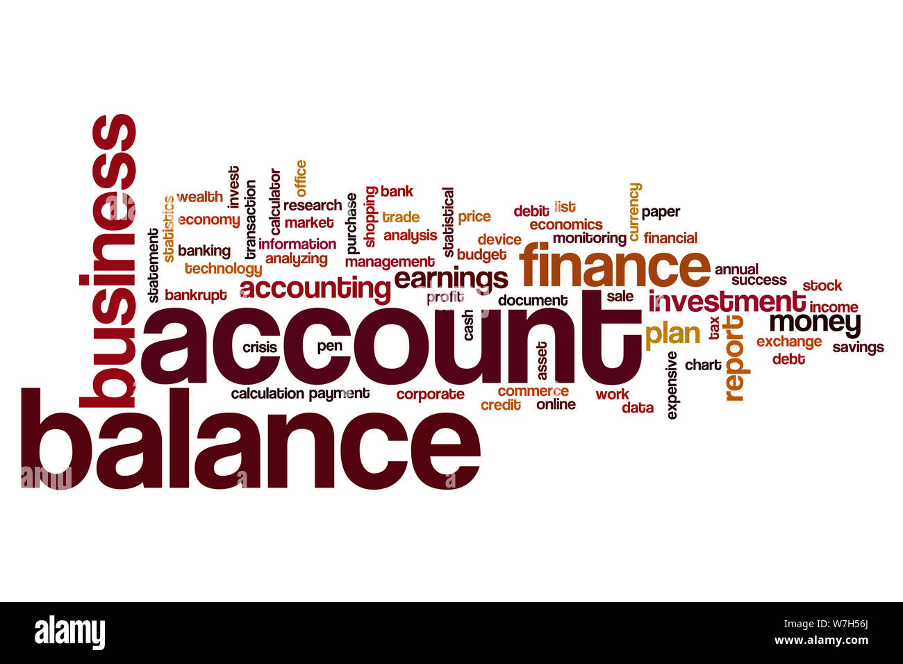 Account balance word cloud concept Stock Photo - Alamy