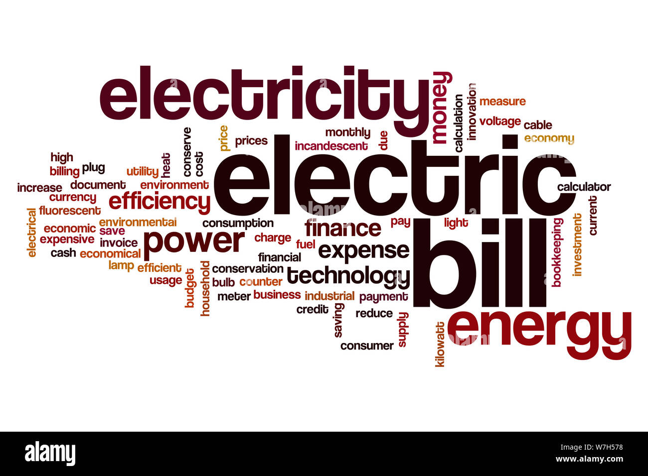 Electric bill word cloud concept Stock Photo - Alamy