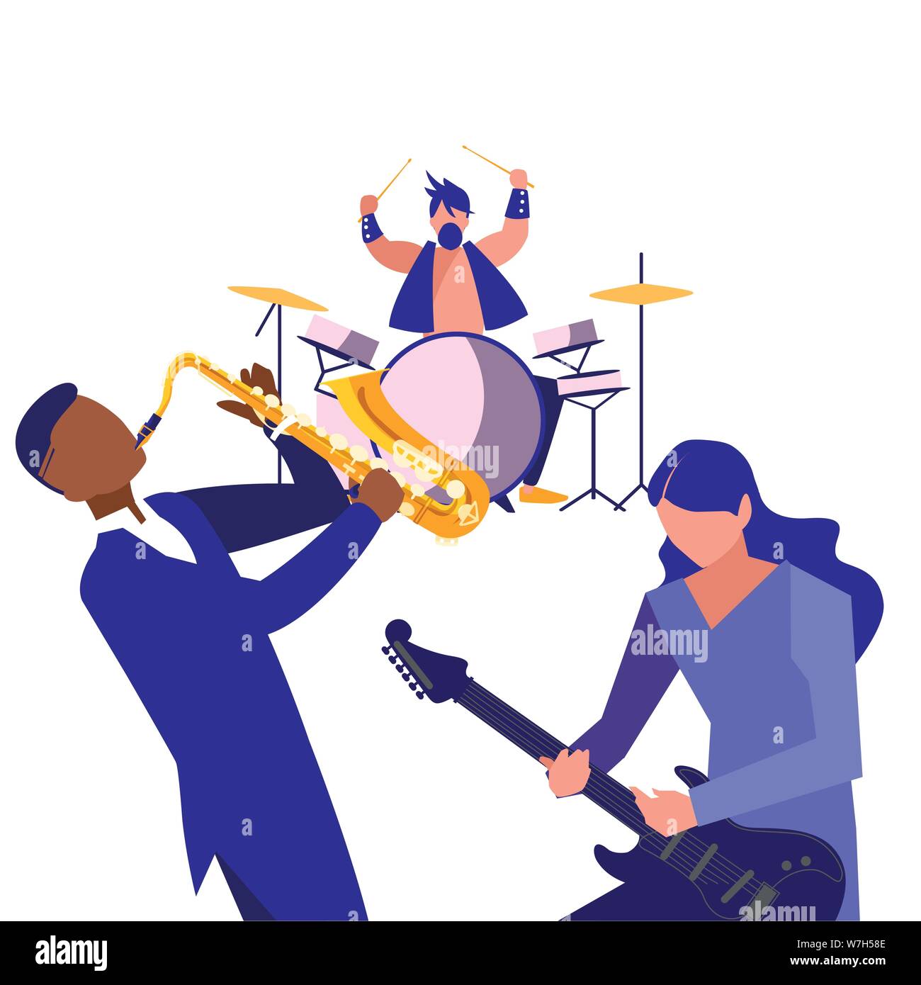 band people musicians concert event design vector illustration Stock ...